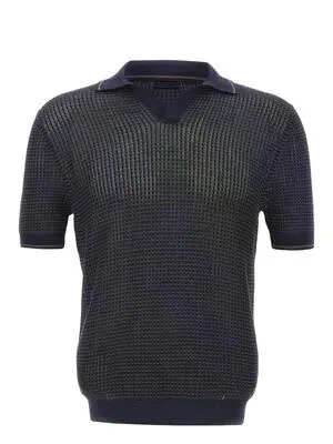 GRAN SASSO Interwoven-texture Knit T-shirt - Blue