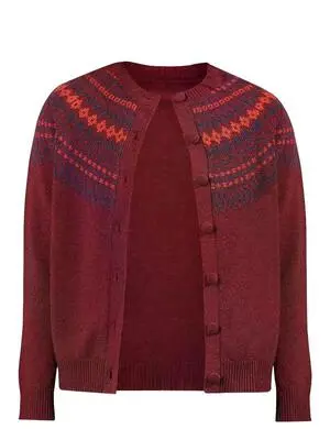 Alexandra Golovanoff Mila Fair Isle-pattern Cardigan - Red