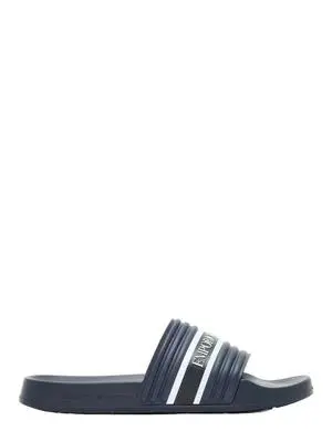 Emporio Armani Striped Slides - Blue