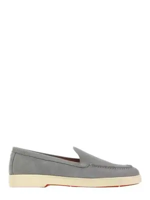 Santoni Yalta Leather Loafers Grey