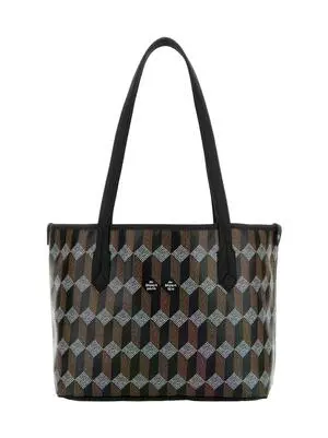 AU DEPART N.28 Printed Shopping Tote Bag - Black