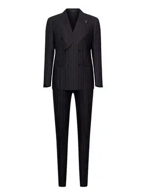 Tagliatore Pinstriped Double-breasted Suit - Grey