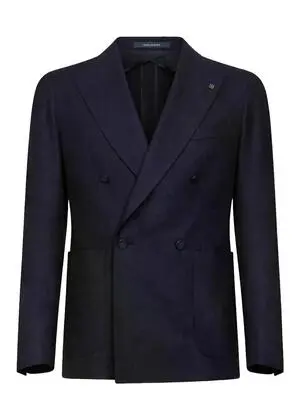 Tagliatore Double-breasted Peak Lapel Jacket - Blue
