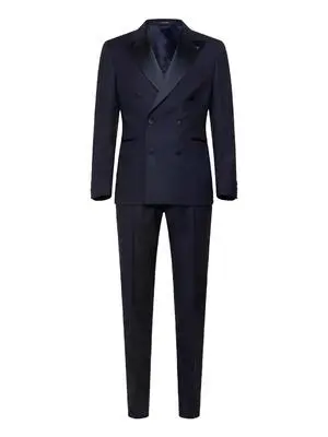 Tagliatore Double-breasted Peak-lapel Suits - Blue