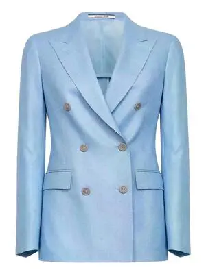 Tagliatore Peak-lapel Double-breasted Blazer - Blue