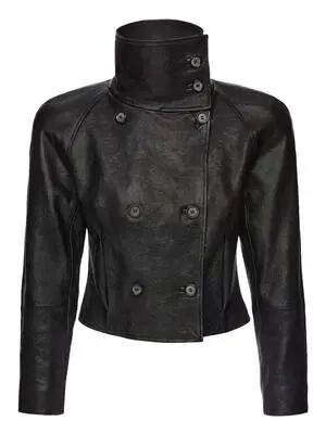 Magda Butrym High-collar Cropped Jacket - Black