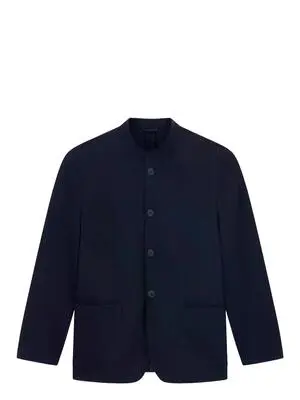 Giorgio Armani Button Jacket With Patch Pockets - Blue