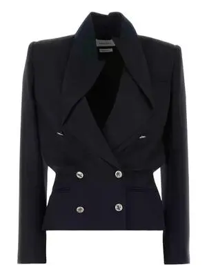 Alexander McQueen Double-breasted Peaked-lapel Jacket - Black