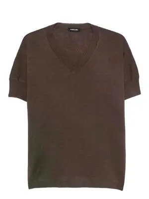 ANNE CLAIRE V-neck Knitwear - Brown