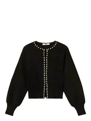 TWINSET Pearl Embellished Cardigan - Black