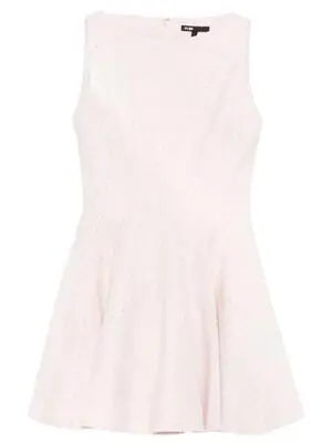 Maje Sleeveless Tweed Mini Dress With Rhinestones - Pink