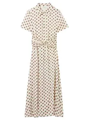CLAUDIE PIERLOT Floral Knotted Midi Dress