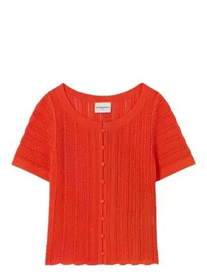 Claudie Pierlot Button Knitted Top - Orange