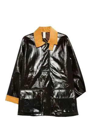 SUNFLOWER Vinyl Leisure Jacket - Brown
