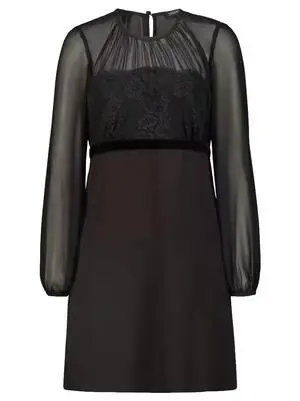 DRHOPE Flower-lace Mini Dress - Black