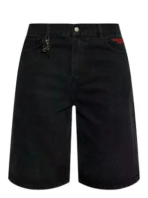 CARNE BOLLENTE Heart-embroidered Shorts - Black