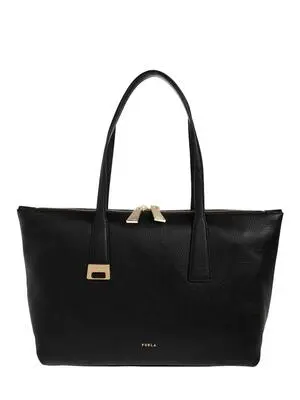 Furla Leather Tote Bag With Top Handles - Black