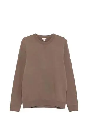 Sunspel Loopback Sweatshirt Brown