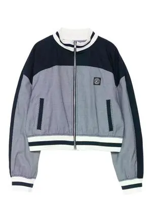 AGNES B. Checker Track Jacket - Blue