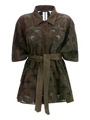 SWORD 6644 Floral Suede Shirt