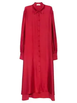 SILKYLICIOUS Nigora Shirt Dress Red