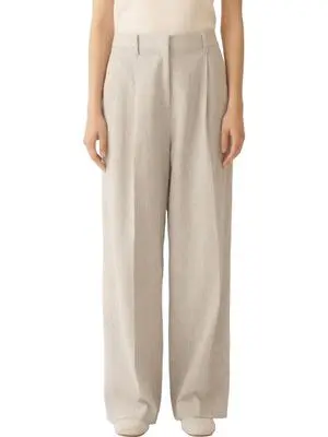 Fabiana Filippi Fabiana Filippi Virgin Wool Blend Wide-Leg Trousers Ice