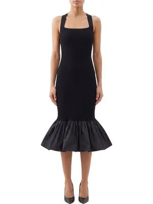 PATOU Ribbed Dress With Fishtail Hem - Black