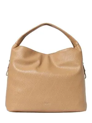 Liu Jo Leather Hobo Bag With Perforated Logo Detail - Camel