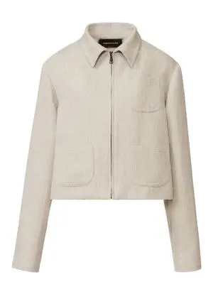 Fabiana Filippi Fabiana Filippi Cotton, Linen, And Virgin Wool Shirt Jacket Ice