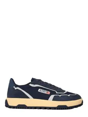 AUTRY Autry Wildpace Low Leather And Mesh Sneakers With Contrast Logo And Serrated Sole Blue