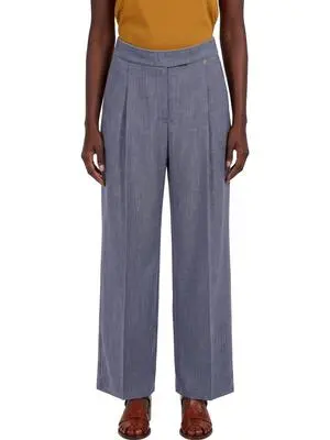 Liu Jo Viscose Blend Wide-leg Trousers - Blue