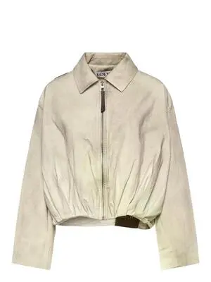 Loewe Zip-up Cropped Jacket - Grey