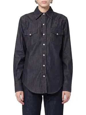 A.p.c. Organic Cotton Denim Shirt With Patch Pockets - Blue