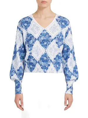 TWINSET Viscose Floral Print Jumper - Blue