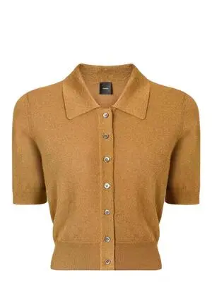 Pinko Cropped Short-sleeve Cardigan - Neutrals