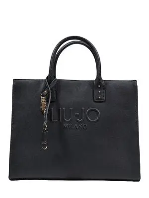 Liu Jo Saffiano Faux Leather Top Handle Bag With Shoulder Strap - Black