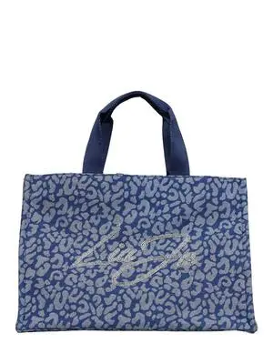 Liu Jo Animal Print Cotton Tote Bag - Denim