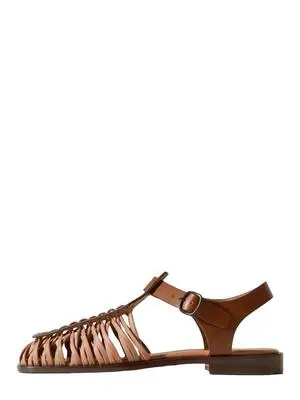 Hereu Alaro Square-toe Caged Sandals - Brown