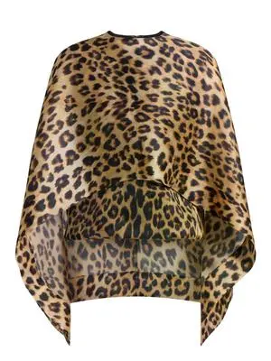 Alberta Ferretti Leopard Print Layered Top - Brown