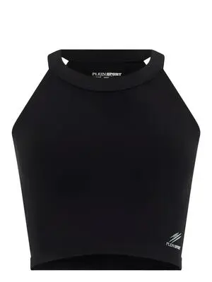 PLEIN SPORT Crop Tank Top - Black