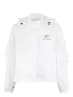 PLEIN SPORT Hooded Windbreaker Jacket - White