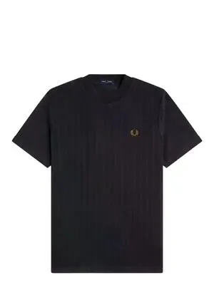 Fred Perry Striped-texture T-shirt - Black