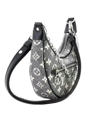 LOUIS VUITTON Loop Handbag Monogram Jacquard Denim Grey