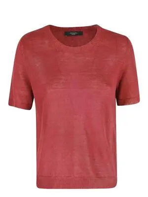 Max Mara Short-sleeve Linen Top - Red