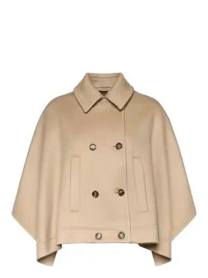 Max Mara Double-breasted Cashmere Cape - Neutrals