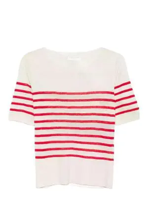 Majestic Filatures Striped Round-neck T-shirt - Neutrals