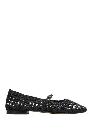 SOULIERS MARTINEZ Woven Mary Jane Flats - Black