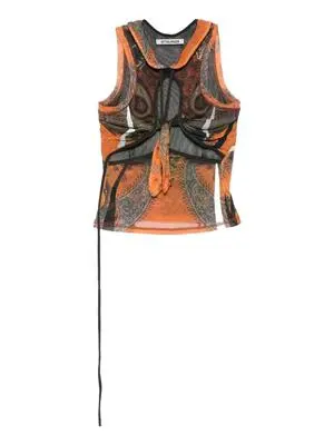 Ottolinger Printed Tie-detail Top - Orange
