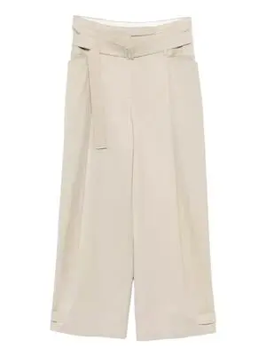 LOW CLASSIC Buckle Trousers - Neutrals