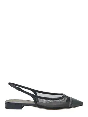 Peserico Pointed-toe Slingback Ballet Flats - Black